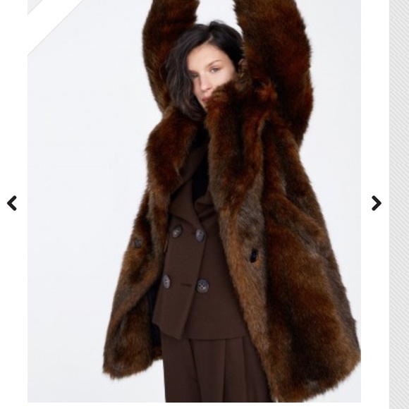 Zara | Jackets & Coats | Nwt Zara Faux Fur Mink Brown Coat | Poshmark